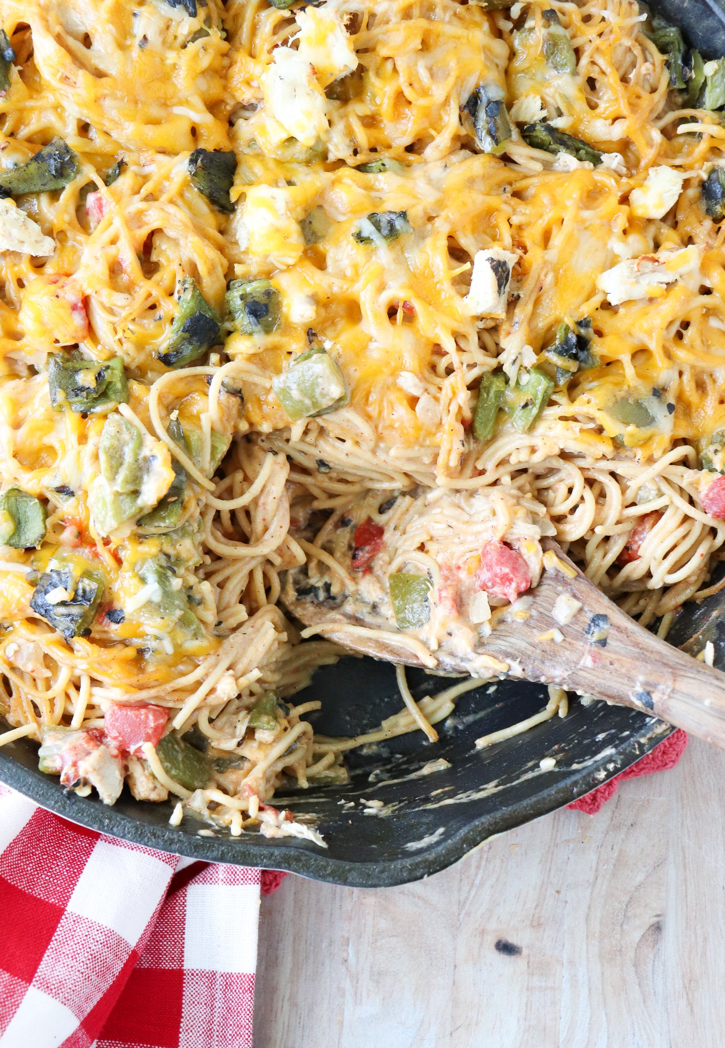 Hatch Green Chile Chicken Spaghetti - My Texas Kitchen